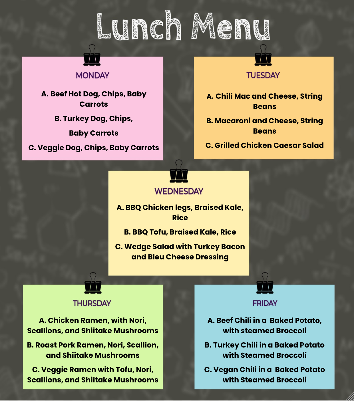Brooklyn Friends School | Lunch Menu and Order Form